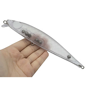 5pcs Unpainted Fishing Lures 18cm 36.45g Minnowbait FishingTopwater Freshwater Artifical Bait Blanks Fishing Plugs Spoons 279# Free Eye