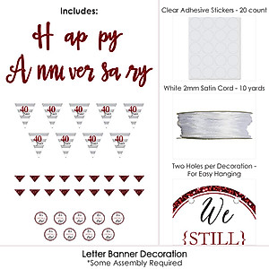 Big Dot of Happiness We Still Do - 40th Wedding Anniversary - Anniversary Party Letter Banner Decoration - 36 Banner Cutouts and Happy Anniversary Banner Letters