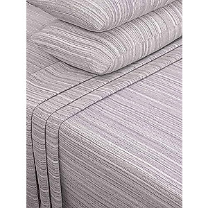 Briarwood Home Spaced Dyed Heather Jersey Sheet Set 3pc Bedding 100% Pure Cotton Bed Set Breathable Deep Pocket Easy Fit Comfortable Cozy T-Shirt Soft Sheets Premium Bedding Set (Space Gray, Twin)
