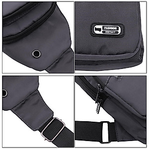 WEIYON BABOMAREON Crossbody Sling Backpack Hiking Travel Chest Bag Sling Bag Grey