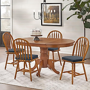 LOVTEX Chair Cushions for Dining Chairs 4 Pack - Memory Foam Chair Pads with Ties and Non-Slip Backing - Seat Cushion for Kitchen Chair 16x16x2, Navy