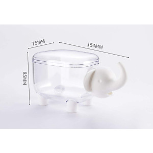 Creative Dustproof Storage Box for Office Stationery, Toothpicks, Cotton Swabs, etc. (Elephant) (Black and White)