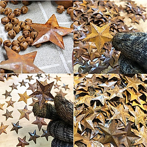 Rusty Metal Stars, Mini Barn Stars Retro Western Country Family Farmhouse Garden Home Decorative for New Year Decorating Wall Art Decoration Festival DIY Accessory Set of 30