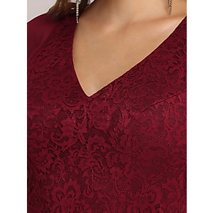 Ever-Pretty Women's Chiffon Maxi A-line Dance Party Dresses Burgundy US14