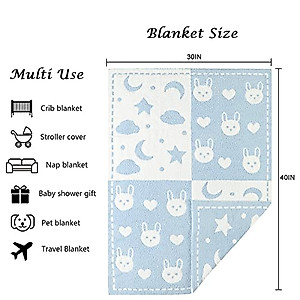 Kid Nation Baby Blankets for Girls Baby Boy Toddler Blanket Soft Baby Quilt Plush Crib Blanket Newborn Stroller Blanket Nursery Infant,Baby Llue,30 x 40 in