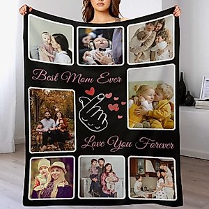 Custom Blankets with Photos & Text Personalized Blankets for Adults Customized Throw Blanket for Men Women Birthday Memorial Day Housewarming Gifts