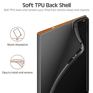 KingBlanc Case for iPad Air (3rd Generation) 10.5" 2019 / iPad Pro 10.5 inch 2017 Case with Apple Pencil Holder, Vegan Leather Smart Cover, Auto Sleep/Wake, Multi-Angle Folding, Brown