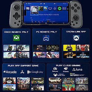 arVin Mobile Gaming Controller for iPhone, Android with Phone CASE Support, Wireless Gamepad for iPhone/iPad/Samsung/Tablet/Switch/PS4/PC - Play Xbox Cloud Gaming/PS Remote Play/Steam Link/GeForce Now
