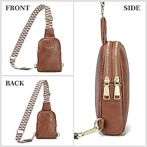 INICAT Travel Small Sling Bag Leather Crossbody Bags for Women Fanny Packs Cross Body Bag for Woman Cross Body Purses(04-brown)