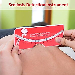 PASNMKvn Scoliosis Testing Meter Metal Spine Scoliometer Measuring Tool For Hospital 0‑30° Testing Protractors, Red