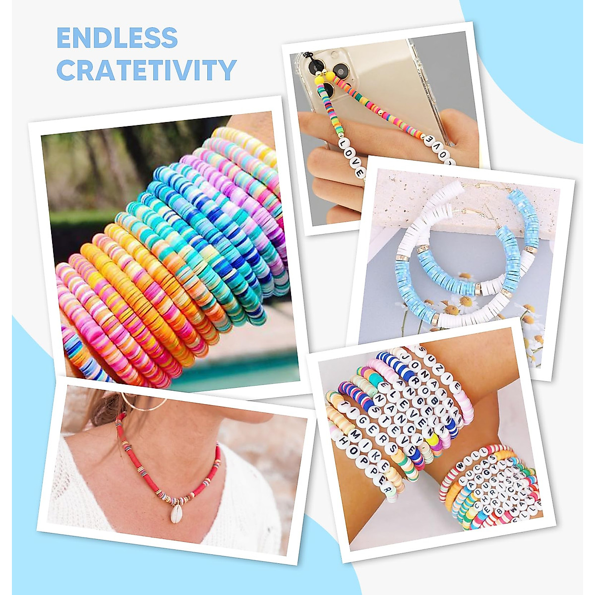 Dowsabel 4000Pcs Clay Beads Toys for Girls Kids, 18 Colors Preppy Clay Beads Friendship Bracelet Kit, DIY CraftsBracelet Making Kit, Teen Girl Gifts Toys for Ages 6-13