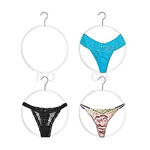 WellieSTR 10PCS Thong Underwear Display Ring Hanger 12", Plastic Round Circle Loop Hook Bikini Swimwear Lingerie Brief Display Hoop Rack Holder