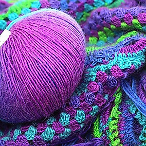 2Pcs Knitting Yarn Skeins Rainbow Multicolor Yarn Wool Crochet Yarn for Crocheting and Knitting Craft Yarn for Knitting and Crochet Projects DIY Crocheting Soft Knitting Yarn Skeins (50g)