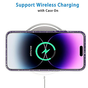 JJGoo Compatible with iPhone 14 Pro Max Case, Bling Sparkle Soft TPU Anti-Scratch Shockproof Protective Phone Bumper, Women Girls Cute Slim Phone Case, Clear Glitter