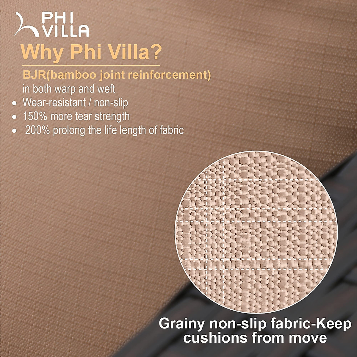 PHI VILLA Outdoor Patio Wood-Like 37" Square Dining Table and Arm Swivel Chairs Furniture Set of 5