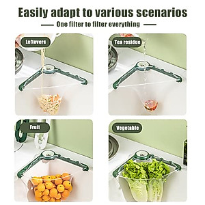 Kitchen Sink Disposable Strainer Kit (101 pcs), Sink Corner Strainer, Collapsible Kitchen Sink Disposable Strainer Holder, This kit contains 100 large size strainer bags for filtering food waste.