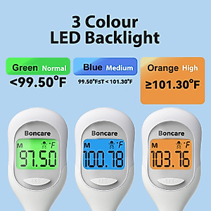 Boncare 9 Seconds Digital Basal Thermometer for Adults and Kids - Accurate Oral Thermometer with Fever Alarm, Rectal Thermometer for Baby with Large Display (Rice-White)