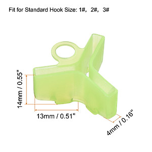 PATIKIL Fishing Hook Bonnets, 50 Pack Plastic Treble Hook Covers Hook Safety Caps Protectors Fit for Standard Size 1, 2, 3, Fluorescent Yellow