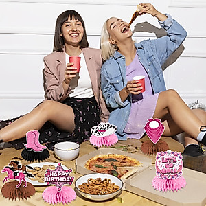 8 Pcs Disco Cowgirl Party Decorations, Western Cowgirl Party Decorations, 3D Double Side Cowgirl Centerpieces for Tables, Cowgirl Theme Party Decorations, Cowgirl Party Decorations, Lets Go Girls