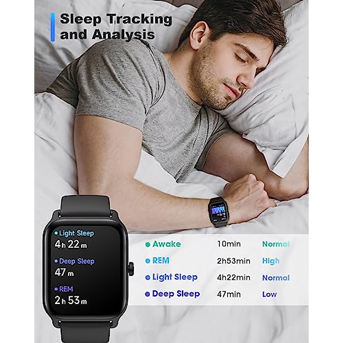 TOOBUR Smart Watch Alexa Built-in, 1.8" Fitness Tracker with Answer/Make Call, IP68 Waterproof, Heart Rate, Blood Oxygen, Sleep Tracker, Fitness Watch with 2 Straps for Men, Compatible iOS Andorid