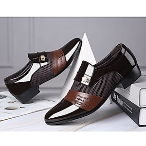 ZHOUYF Dress Shoes for Men Casual Outdoor Pull-on Pointed-Toe Suit Formal Shoes Mens Fashion Wedding Work Oxford Shoes