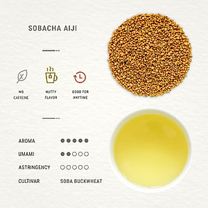 Senbird Organic Sobacha - Japanese Soba Buckwheat Tea - From Hokkaido, Japan - Loose Leaf Tea in Airtight Tea Tin (3.5oz/100g)