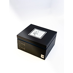 Antoni Barcelona Martini Glass BLUE – EXCLUSIVE BOX - Special Dry Cocktail 12 oz Refreshment Party Mediterranean Stunning Gift Drinkware Birthday Present Weddding Anniversary (Set 2)