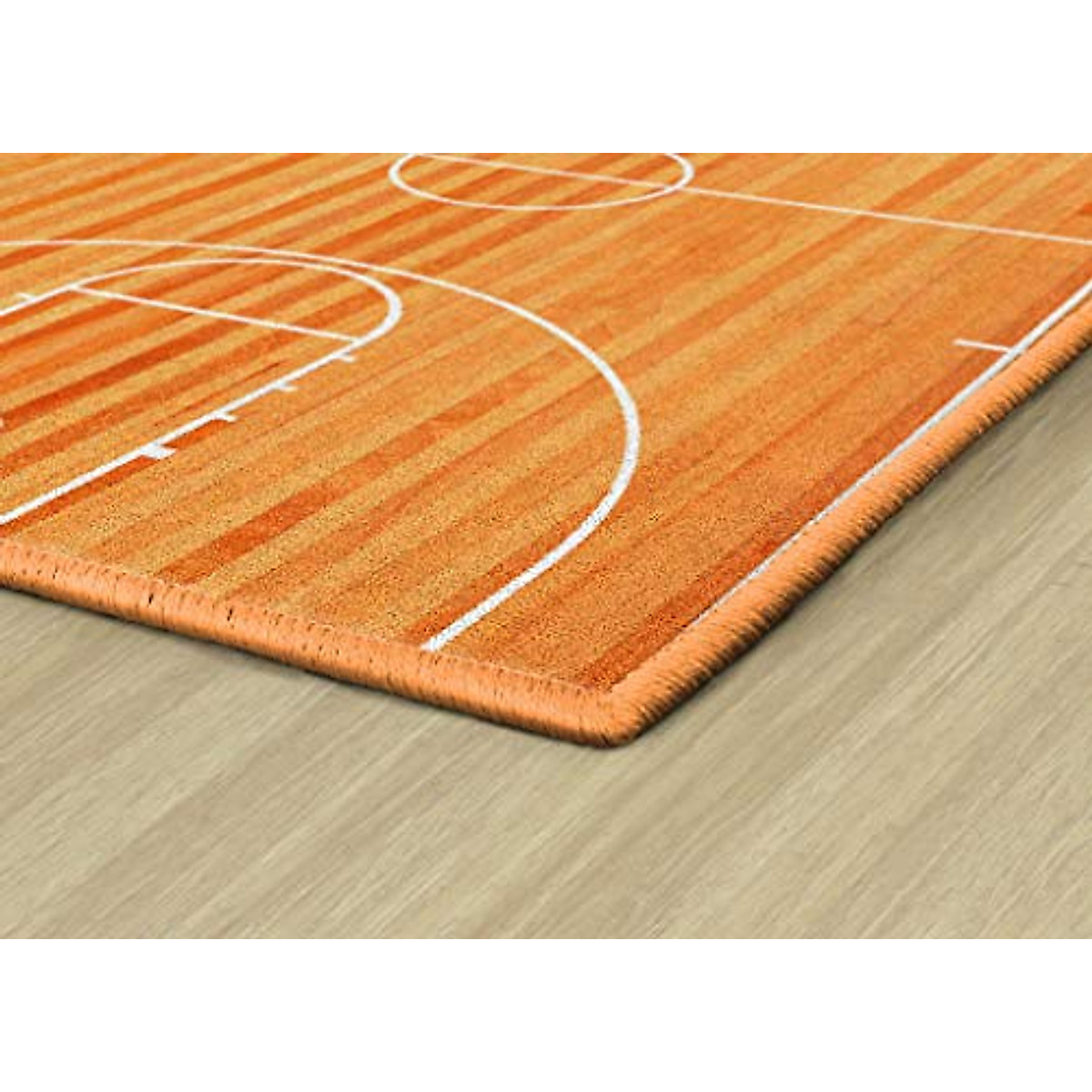 Brumlow Mills Basketball Court Sports Theme Area Rug for Teens Bedroom, Kids Playroom, Living Room Carpet or Classroom Accent Rug, 3'4" x 5'
