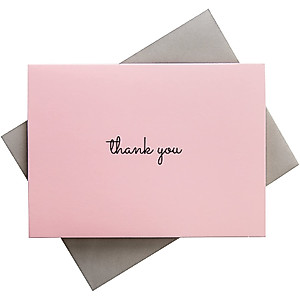 Sweetzer & Orange – Pink Thank You Cards Bulk Box Set of 24 Blank Cards with Envelopes – 4x5.5” - Baby Shower Note Cards, Wedding Thank You Cards or Bridal Shower Thankyou Card