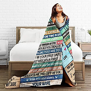 to My Husband Throw Blanket Super Soft Flannel Air Conditioner Blanket Warm Blanket Applicable All Season for Bed Couch Living Room(60"x50")