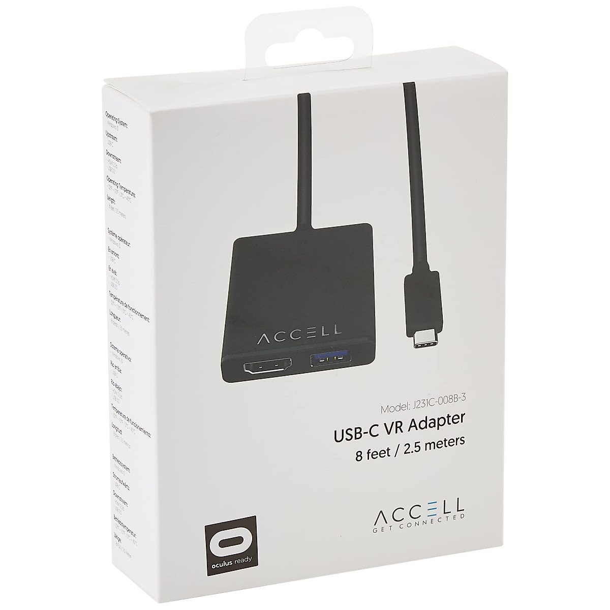 Accell USB-C VR Adapter - USB-C to HDMI & USB Compatible with Oculus Rift and Windows Mixed Reality Headsets Including HTC Vive Samsung Odyssey+ Dell Visor Lenovo Explorer HP Acer & Asus WMR