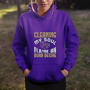 Mens Graphic Gift My Soul Flame On Burn 65 For Cleaner Cleaners Black and Muticolor Unisex Hoodie