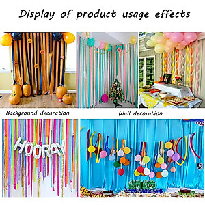 Capesaro Red and White Crepe Paper Streamers - 6 Rolls Party Streamers for Valentine's Day,Wedding,Birthdy Party Decorations