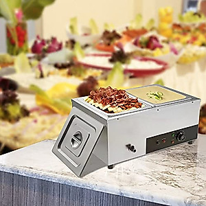 Commercial Food Warmer - 2 x 12QT Electric Steam Table - Stainless Steel Buffet Bain Marie