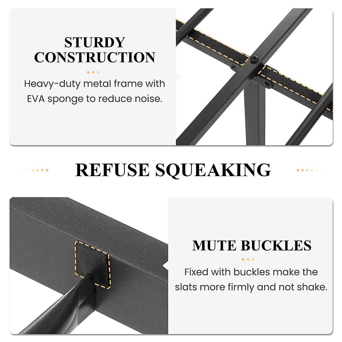 SHA CERLIN Grey Metal Bed Frame Full, Industrial Wooden Platform Base with Rivet Headboard and Footboard, No Box Spring Needed