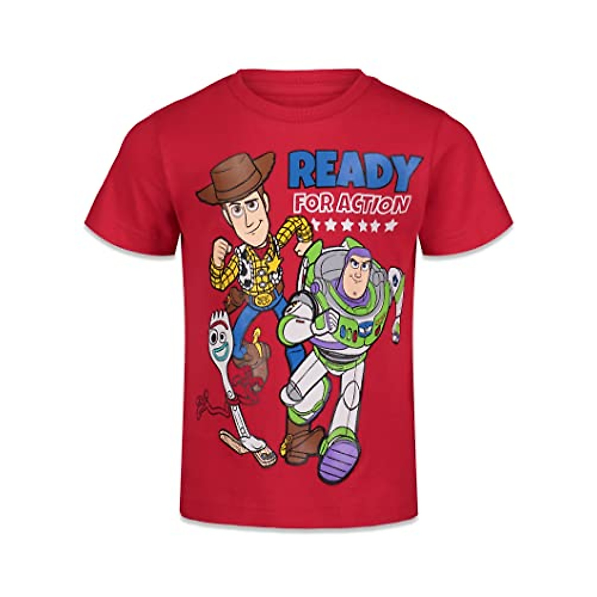 Disney Pixar Toy Story Woody Buzz Lightyear Forky Alien Rex Slinky Dog Toddler Boys 4 Pack T-Shirts Big Kid 2T