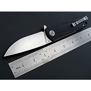 Eafengrow CH3001-G10 Folding Knives D2 Steel Blade G10 Material Handle Camping Knife Flipper Blade Knife Hunting Survival Hand EDC Tools (Black)