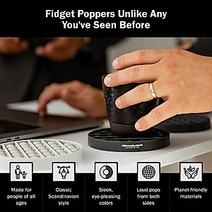 Johan & John Pop It Fidget Toys 2-Pack, Sensory Toys for Adults & Kids, Stress & Anxiety Relief Toys, Stylish Scandinavian Design, Robust & Firm, Poppet Loud on Both Sides, Granite & Blizzard