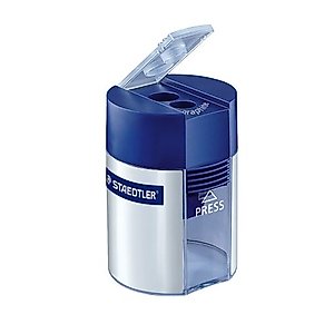 Staedtler Double Hole Pencil Sharpener, Two Holes for Standard Pencils, Large Colored Pencils, and Makeup Pencils, 512 006