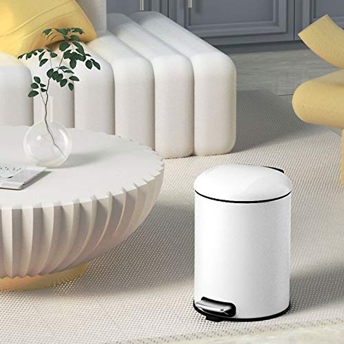 CZDYUF Black White Bedroom Marble Trash Can Kitchen Cute Bathroom Bucket Garbage Bin ( Color : E , Size : 12L )