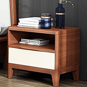 Night Stand End Table Bedside Table Solid Wood Bedside Table, 2-Tier End Table Side Table With Drawer, Storage Organizer And Open Shelf Nightstand Nightstand Side Table Bedside Cabinet ( Color : Walnu