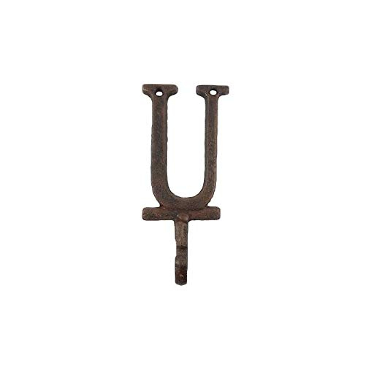 Handcrafted Nautical Decor Rustic Copper Cast Iron Letter U Alphabet Wall Hook 6"