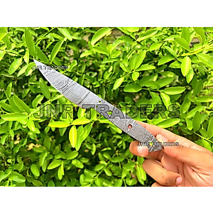 JNR Traders Damascus Steel Blank Blade Knife Making Material 9" Handmade Damascus Paring Knife Blank Blade Full Tang 352 Layers jnr3720