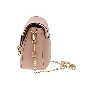 Love Moschino Pink Leather Crossbody Handbag with Heart Hardware
