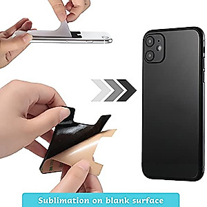 Frienda 12 Pieces Sublimation Silicone Phone Card Holder Silica Gel ID Business Credit Card Pocket Silicone Adhesive Back Pocket for Most Smartphones