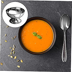 Abaodam 2 pcs Snack Bowl Reusable Tiramisu Footed Glass and Sauce DIY Cm Trifle Cup Ice Steel Wedding Appetizer Meal Bulk S/Parfait Pudding Foot Plate Prep Condiment Mixing Practical