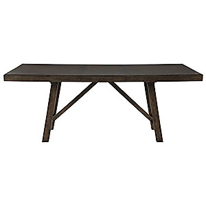 Signature Design by Ashley Rokane Rustic Farmhouse Dining Room Extension Table, Seats up to 8, Brown