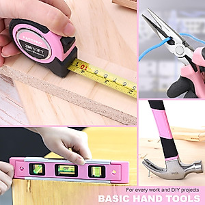 FASTPRO 177-Piece 20V Pink Cordless Lithium-ion Drill Driver and Home Tool Set, Lady's Home Repairing Tool Kit with Drill in Tool Storage Case