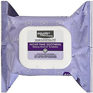 Equate Beauty Night-time Soothing Makeup Remover Towelettes, 40 sheets, 2 count (Pack of 2)