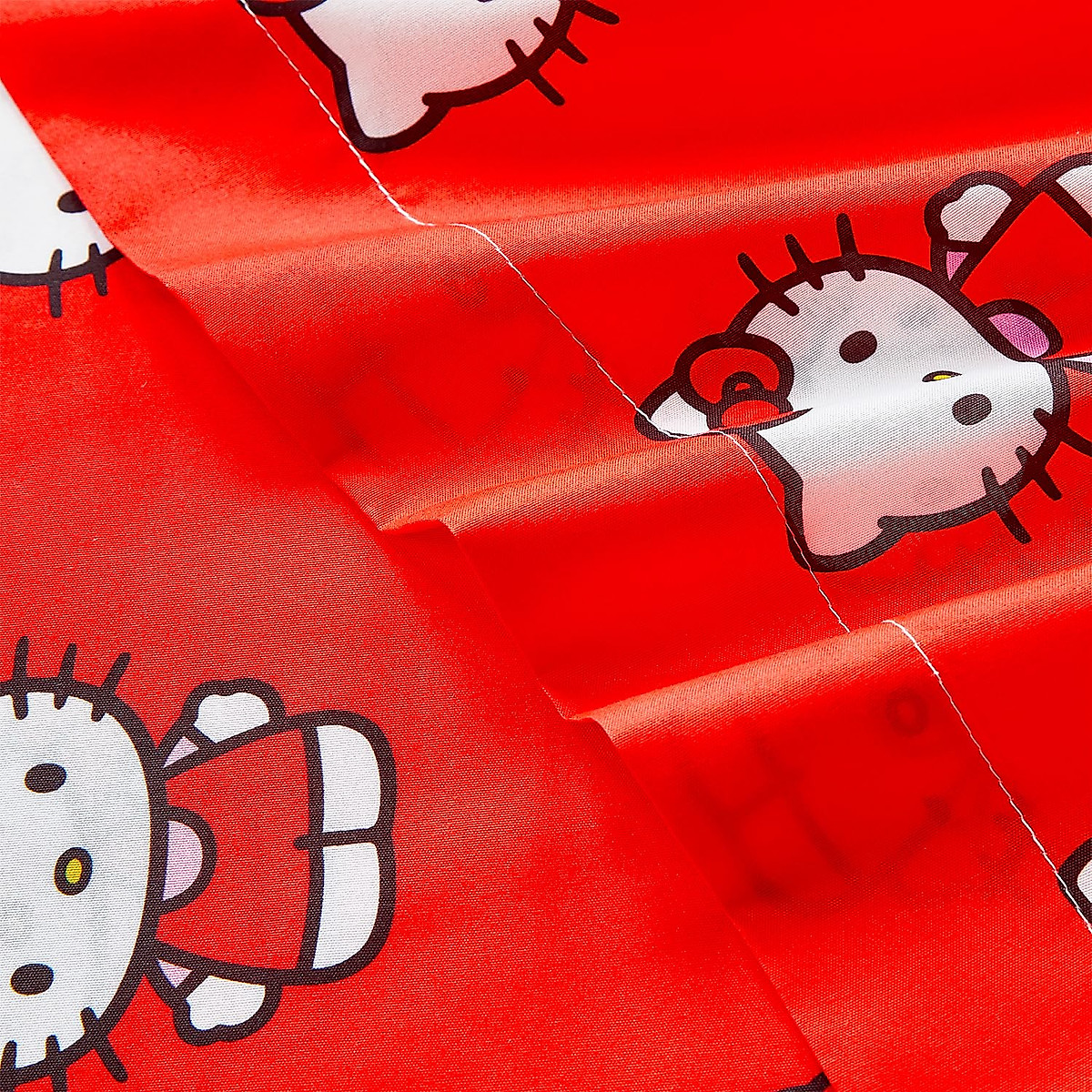 Hello Kitty Bedding Set Twin Bed - Bundle with Hello Kitty Bedspread, Flat Sheet, Fitted Sheet, and Pillowcase for Twin Bed Plus Posters, Decals, More | Hello Kitty Sheets for Girls